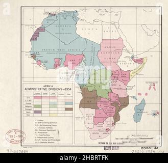 Map of Africa administrative divisions ca. 1958 Stock Photo - Alamy
