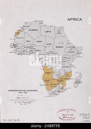 Map of Africa administrative divisions ca. 1958 Stock Photo - Alamy