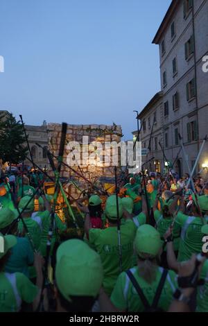 Manifestation The Night of the Opera during the Lyrical Program, Macerata, Marche, Italy, Europe ...