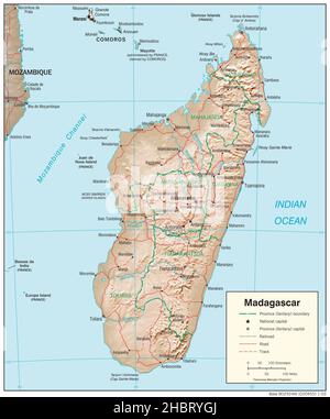 Madagascar, Relief Map Stock Photo - Alamy