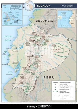 Ecuador, Relief Map Stock Photo - Alamy