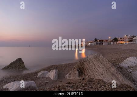 Seascape, Sunrise, Beach of Porto Recanati, Marche, Italy, Europe Stock ...