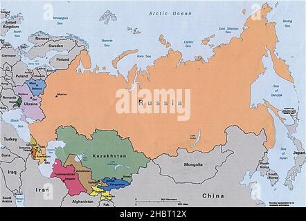 Map of the Commonwealth of Independent States (CIS) in 1997 Stock Photo ...