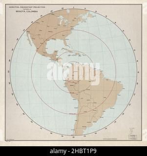 Azimuthal equidistant projection map centered on Nairobi Kenya ca. 1971 ...