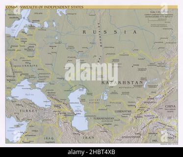 Map of the Commonwealth of Independent States (CIS) in 1994 Stock Photo ...