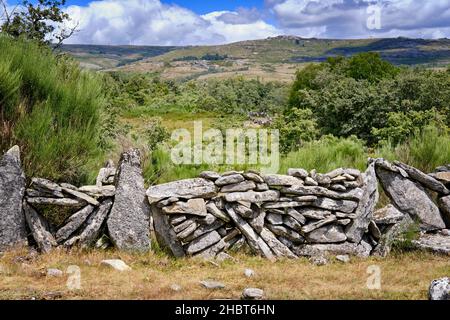 Traditional stone walls. Serra do Alvao, Tras os Montes. Portugal Stock ...