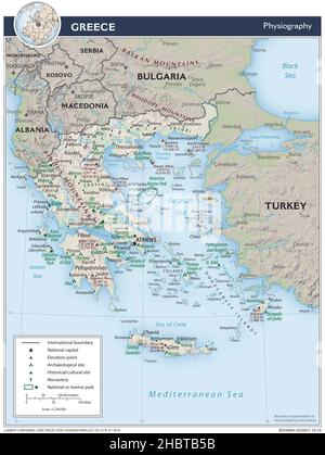 Greece, Relief Map Stock Photo - Alamy