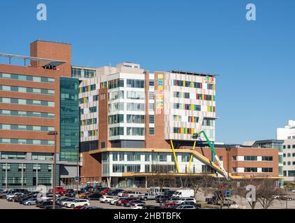 Morgantown, WV - 20 December 2021: Aerial panorama of JW Ruby Memorial ...