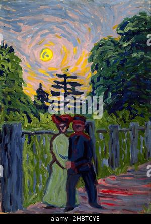 Ernst Ludwig Kirchner - Moonrise- Soldier and Maiden Stock Photo - Alamy