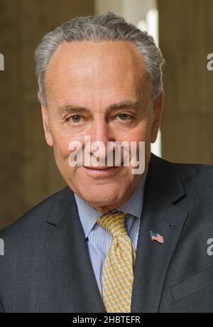 Senate Democratic Leader Chuck Schumer (D-NY) and speaks in front of ...