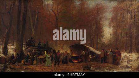 'Sugaring Off' is a painting by Eastman Johnson depicting a traditional ...