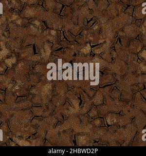 Rusty welded metal plates with alternative panel layout, derelict ...