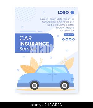Car Insurance Post Template Flat Design Illustration Editable of Square ...
