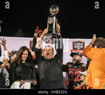 San Diego State head coach Brady Hoke in the second half of an NCAA ...