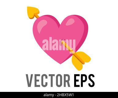 Heart with arrow vector icon, Love symbol, Cupid Heart, Valentine's Day ...