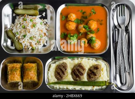 Tabldot food menu in the refectory Stock Photo - Alamy