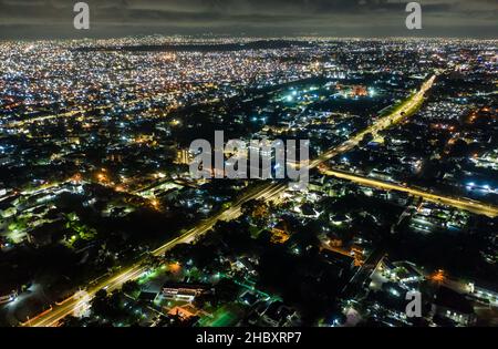 An aerial shot of the city of Accra in Ghana at night Stock Photo - Alamy