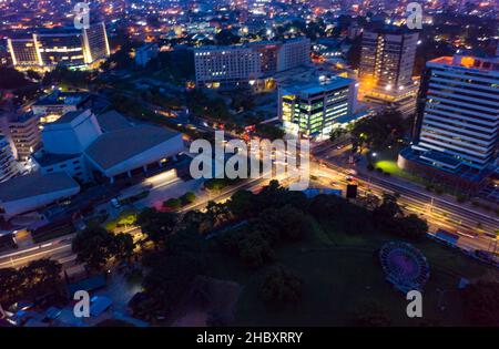 An aerial shot of the city of Accra in Ghana at night Stock Photo - Alamy