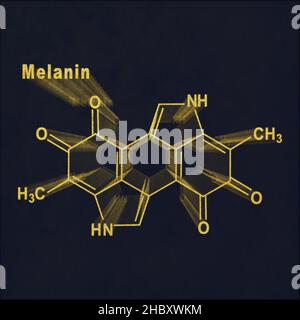 Melanin molecule, Structural chemical formula on a white background ...