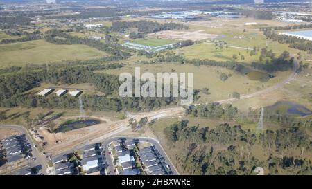 An aerial view of the estate of Elara in Marsden Park NSW Sydney ...