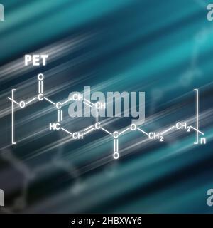Polyethylene terephthalate (PET, PETE) polyester plastic, chemical ...