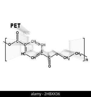 Polyethylene terephthalate or PET Structural chemical formula ...