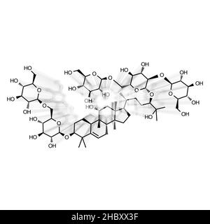 Mogroside Structural chemical formula on a white background (Monk Fruit ...