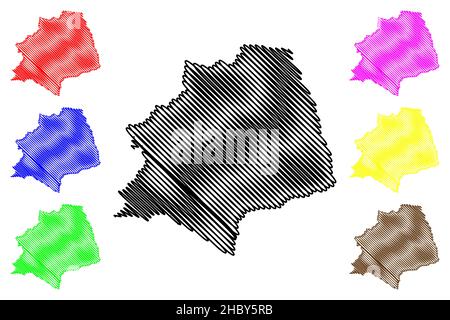 Nalgonda district (Telangana State, Republic of India) map vector ...