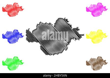 Nagaur district (Rajasthan State, Republic of India) map vector ...