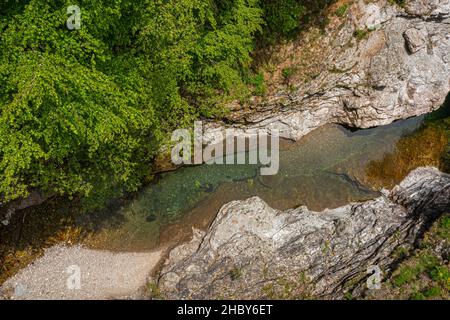 Top view on Malzac river on the GR 70, Robert Louis Stevenson Trail ...