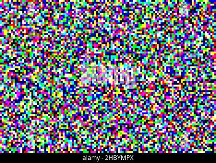 Color TV screen noise pixel glitch seamless pattern texture background ...