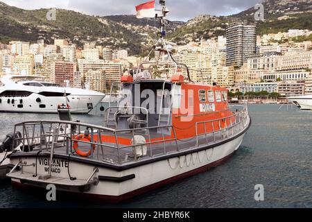 Police boat in Monaco harbour Stock Photo - Alamy