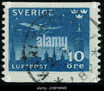 POLTAVA, UKRAINE -Desember 22 , 2021. Vintage stamp printed in Sweden ...