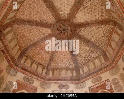 A decorated ceiling inside the Amber Fort Jaipur India Stock Photo - Alamy