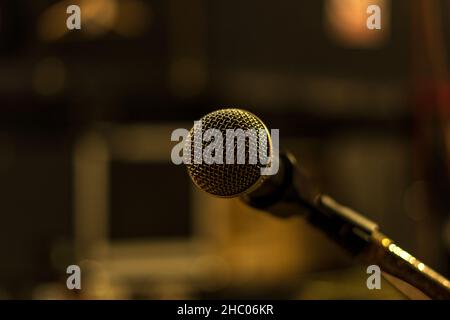 Dynamic microphone for voice and instrument in the foreground and shot ...