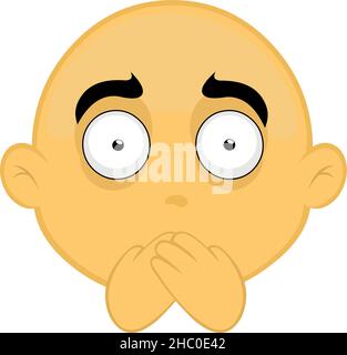 Keep quiet face icon. Character head profile doing hush pose with ...