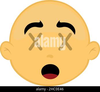 Dead face emoji. Cross eyes emoticon 3d rendering. Vector illustration ...