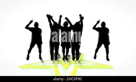 People dancing hand draw digital art Stock Photo - Alamy