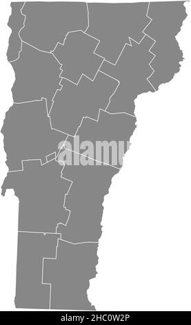 Vermont state map with counties borders. Vermont's at-large ...