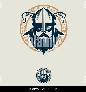 Mascot icon illustration of head of Odin, also called Wodan, Woden, or ...
