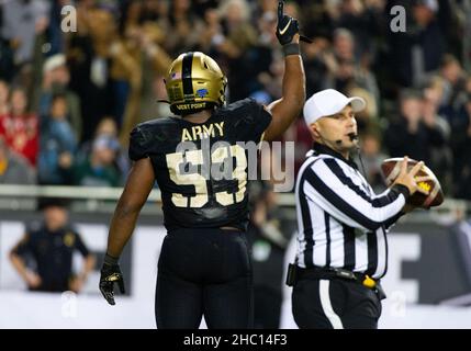 December 22 2021: Army Black Knights celebrates scoring the final field ...