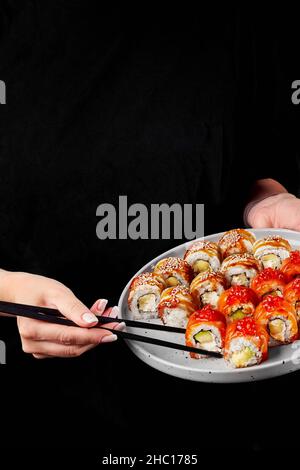 Female hands taking cream cheese to spread it on bread close-up Stock ...