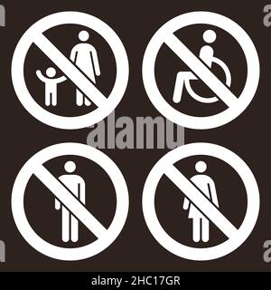 Parent and child symbol. Warning sign isolated on white background ...