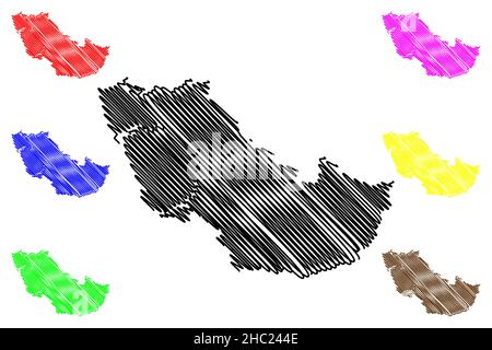 Navsari district (Gujarat State, Republic of India) map vector ...