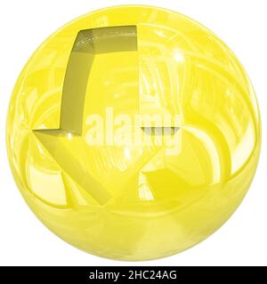 Sphere with arrow - download button 3d isolated - 3d rendering Stock ...