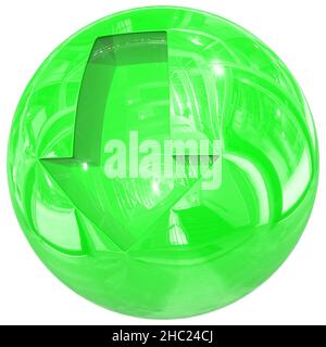Sphere with arrow - download button 3d isolated - 3d rendering Stock ...