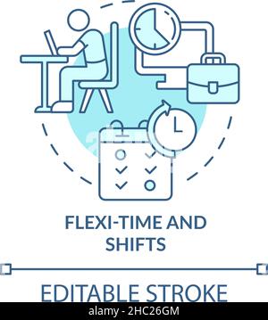 Flexi-time and shifts concept icon Stock Vector Image & Art - Alamy