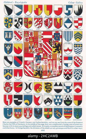 Vintage illustrations of 'A Pageant of Heraldry' - A colour gallery of ...