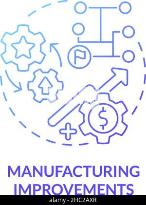 Business process simulation blue gradient concept icon Stock Vector ...