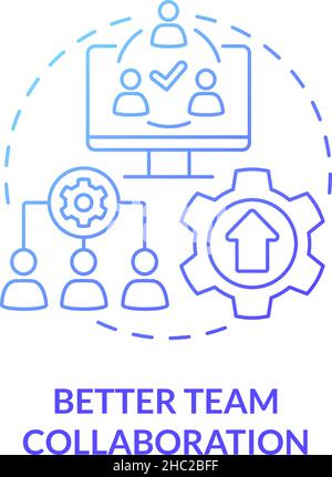 Team collaboration blue gradient concept icon Stock Vector Image & Art ...